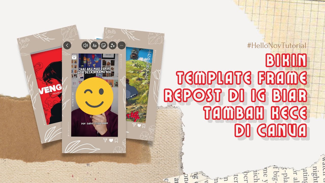 BIKIN TEMPLATE FRAME REPOST DI IG BIAR TAMBAH KECE DI CANVA - YouTube