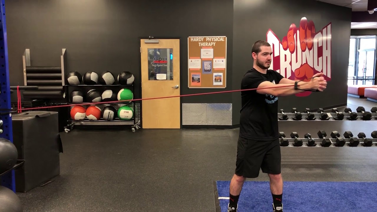 Resistance Band Core Rotation - YouTube