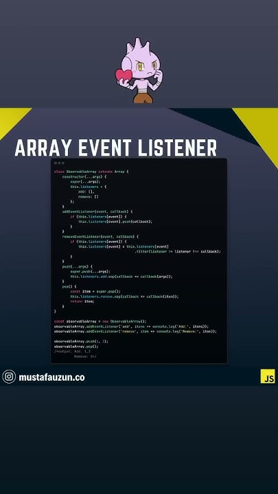Javascript, Array Event Listener #javascript - YouTube