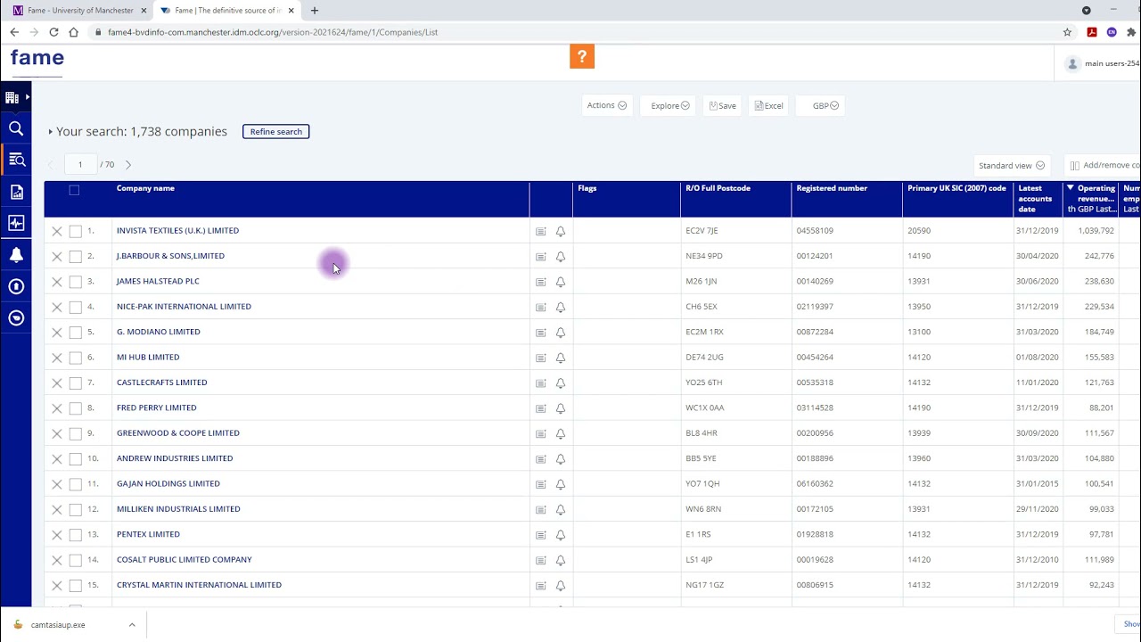 Exporting your results from Fame for further analysis - YouTube