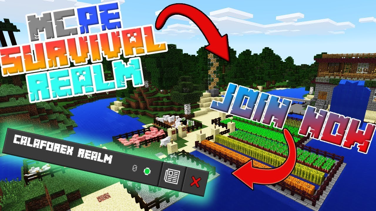 JOIN MY NEW MCPE REALM NOW!! Road to 1200 Subs - YouTube