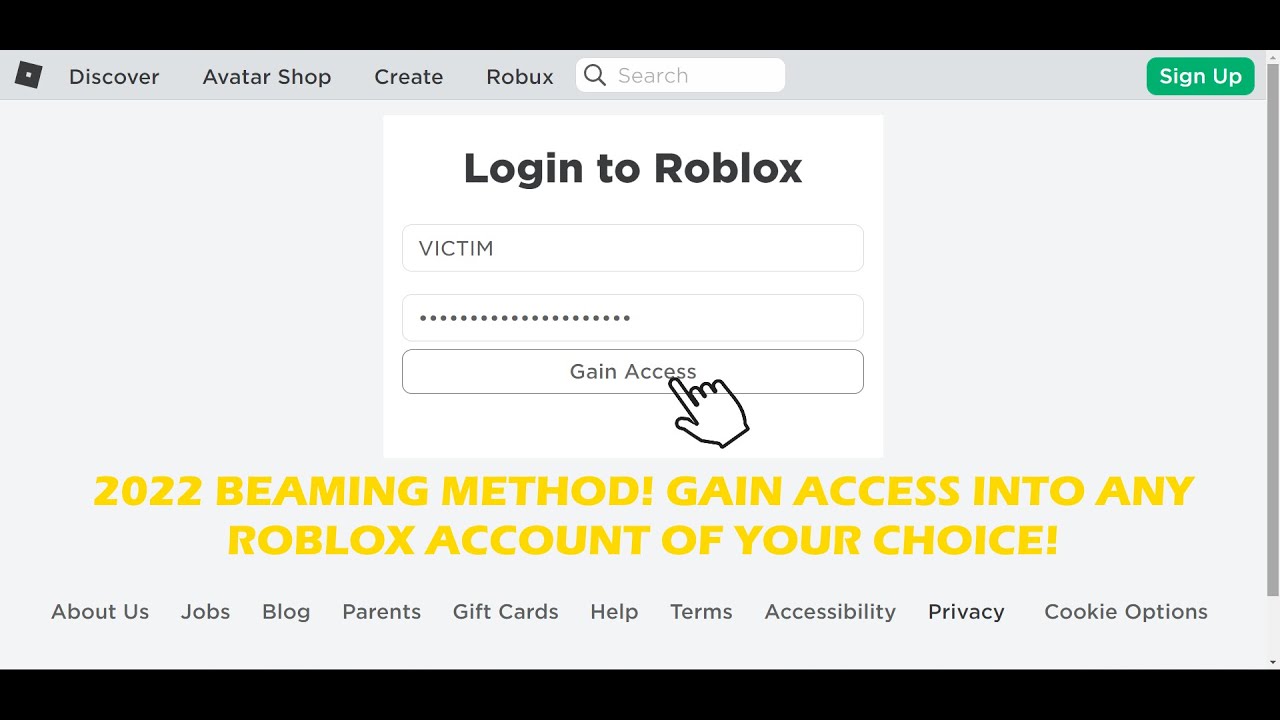 GAIN ACCESS INTO ANY ROBLOX ACCOUNT! 2022 UNPATCHED METHOD! FREE! BEAMING METHOD! - YouTube