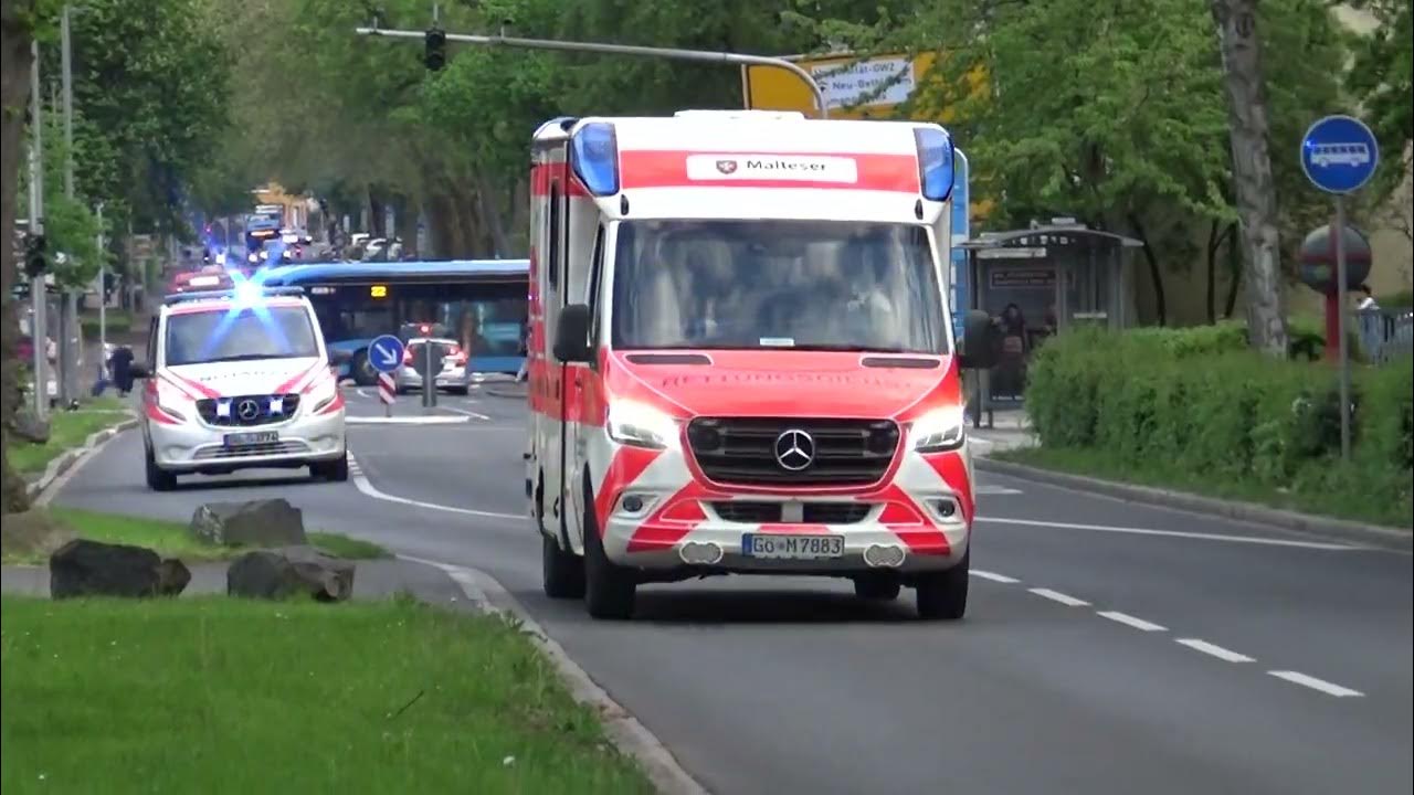 [Anfahrt zur UMG] Einsatzfahrt RTW MHD Göttingen+NEF Süd Berufsfeuerwehr Göttingen - YouTube