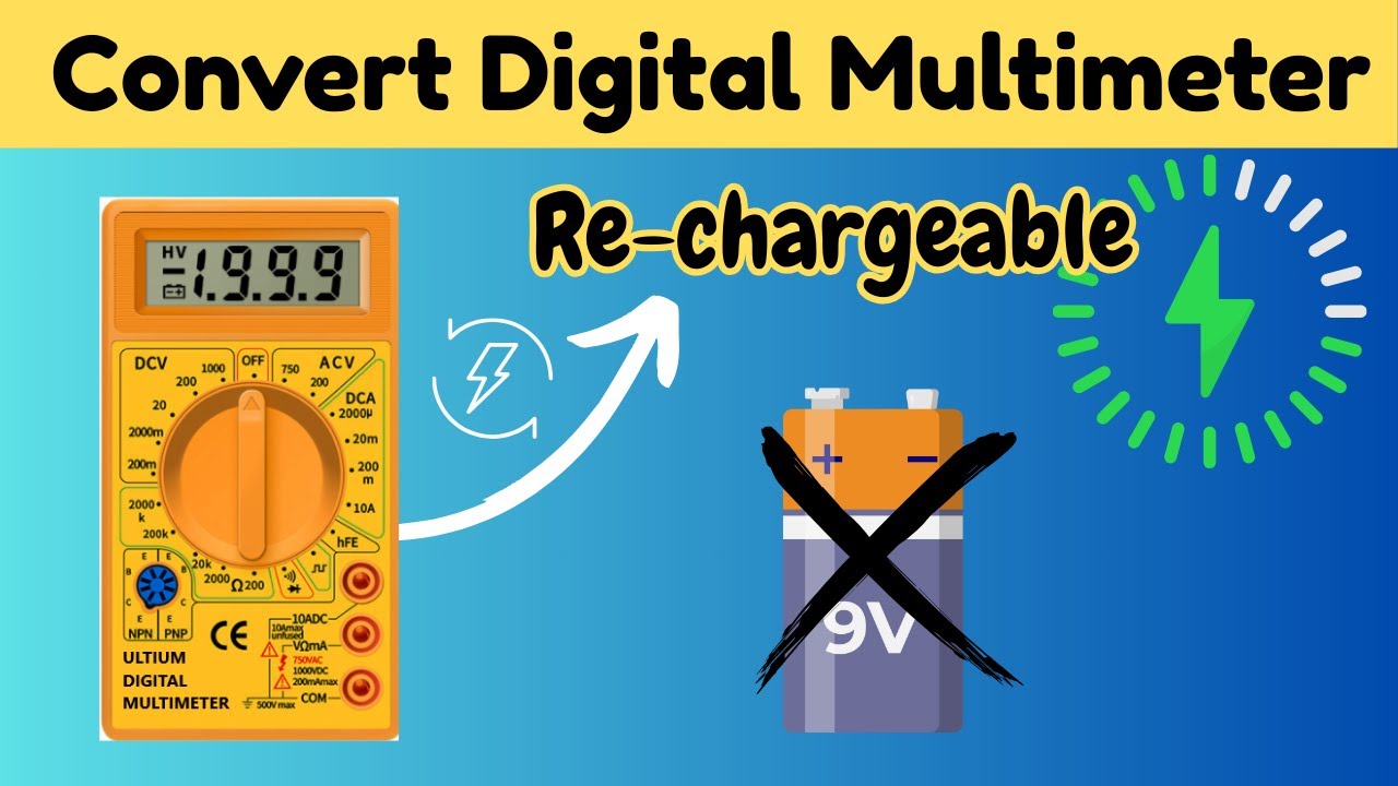 Convert digital multimeter into rechargeable - YouTube