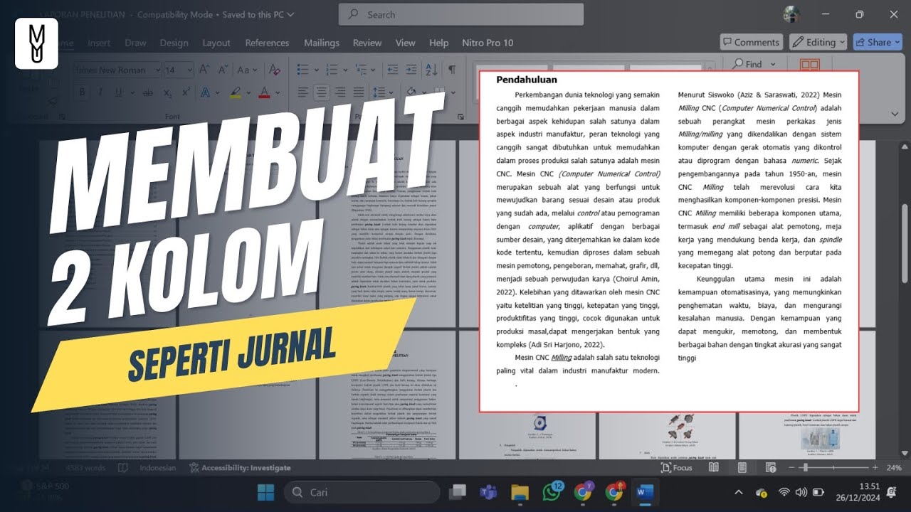 Cara Membuat Teks Dua Kolom di Word Seperti Jurnal - YouTube