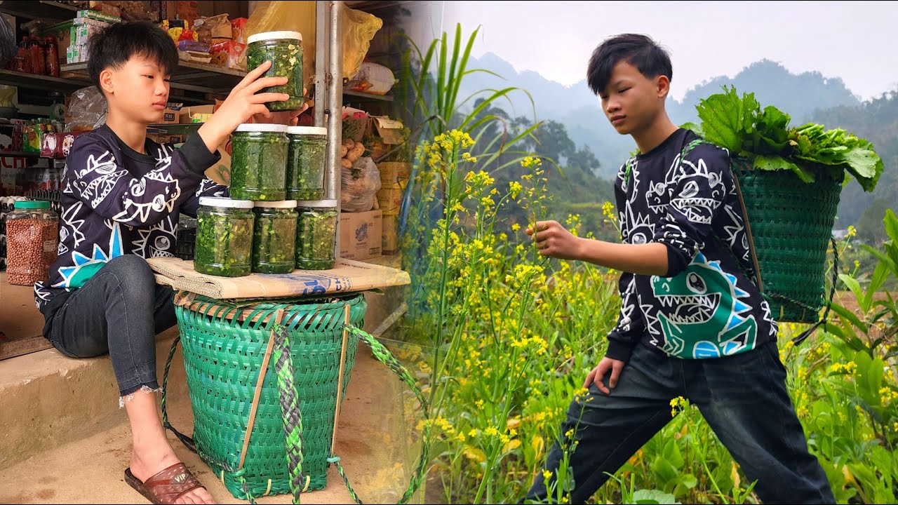 Watch an orphan boy make pickles to sell at the market. The daily life ...