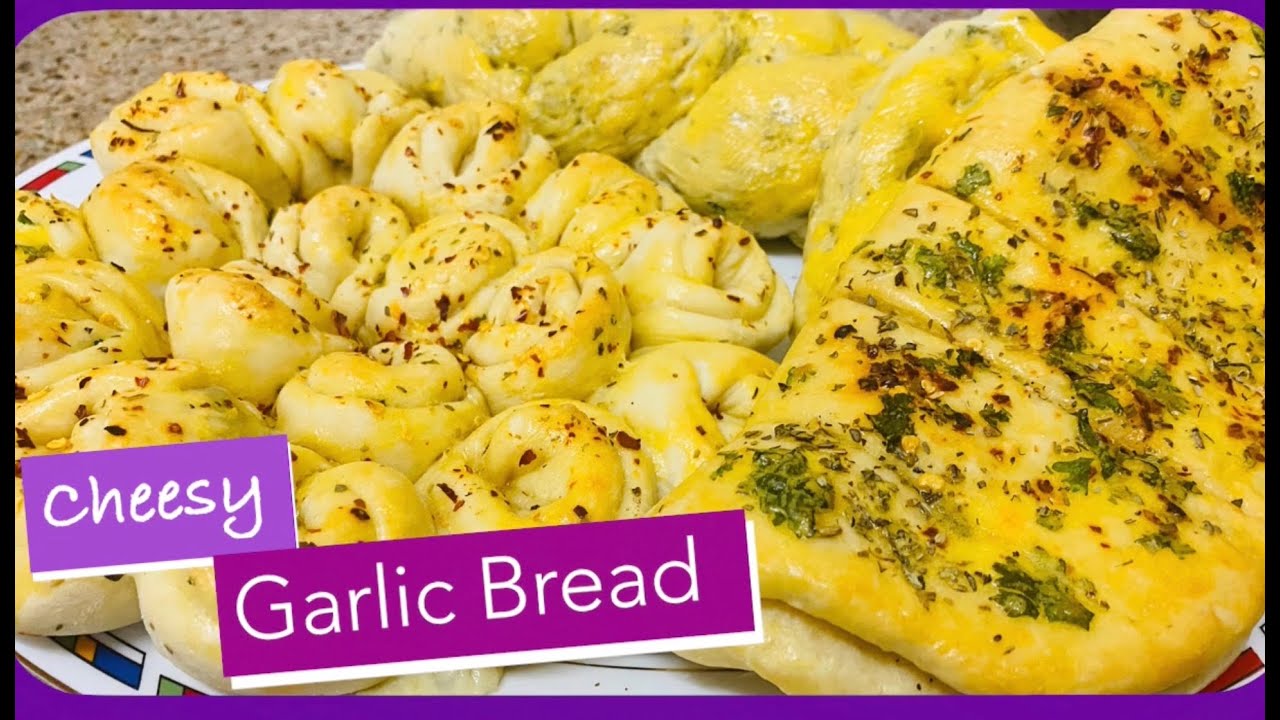 Cheesy Garlic Bread Recipe | 3 Styles | Stuffed #GarlicBread | Braided ...
