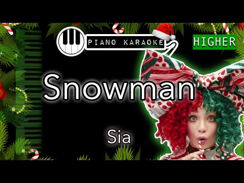 Snowman (HIGHER +3) - Sia - Piano Karaoke Instrumental