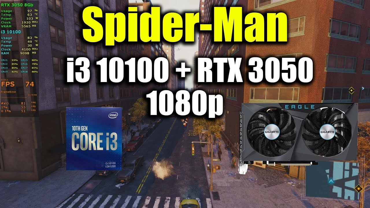 Marvel's Spider-Man Remastered - i3 10100 + RTX 3050 | 1080p DLSS - YouTube