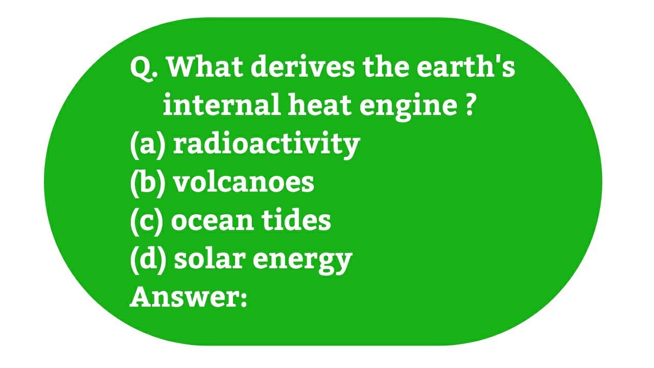 What derives the earth's internal heat engine ? - YouTube