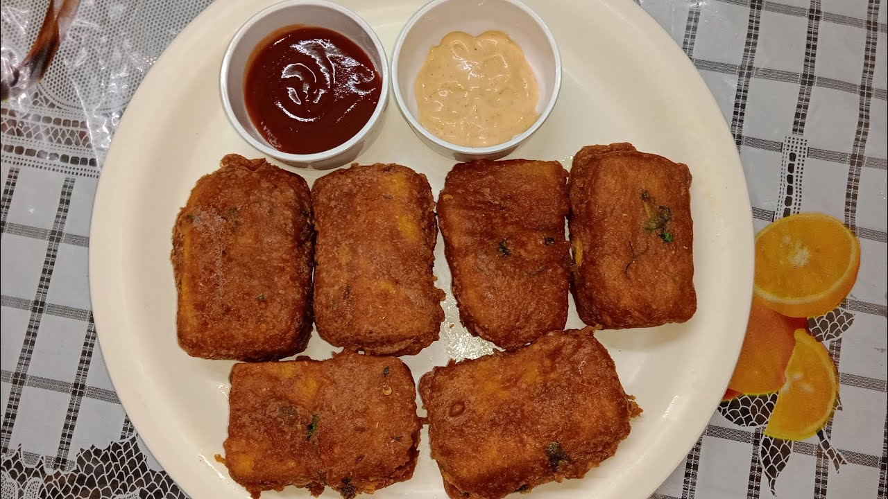 street style cheesy bread pakoda/cheese bread pakoda/afreen cooking ...