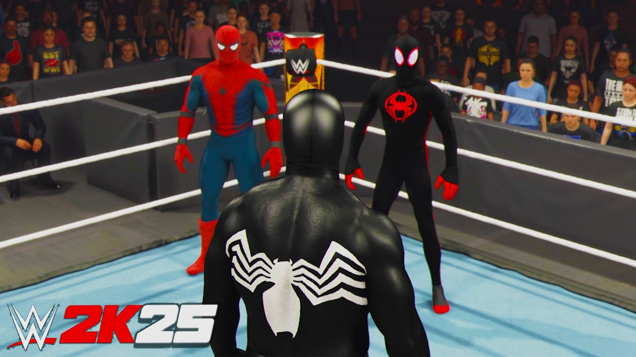 Venom Vs Spider-Man & Miles Morales | Tag Team Match - WWE 2K25 PS5 [4K ...