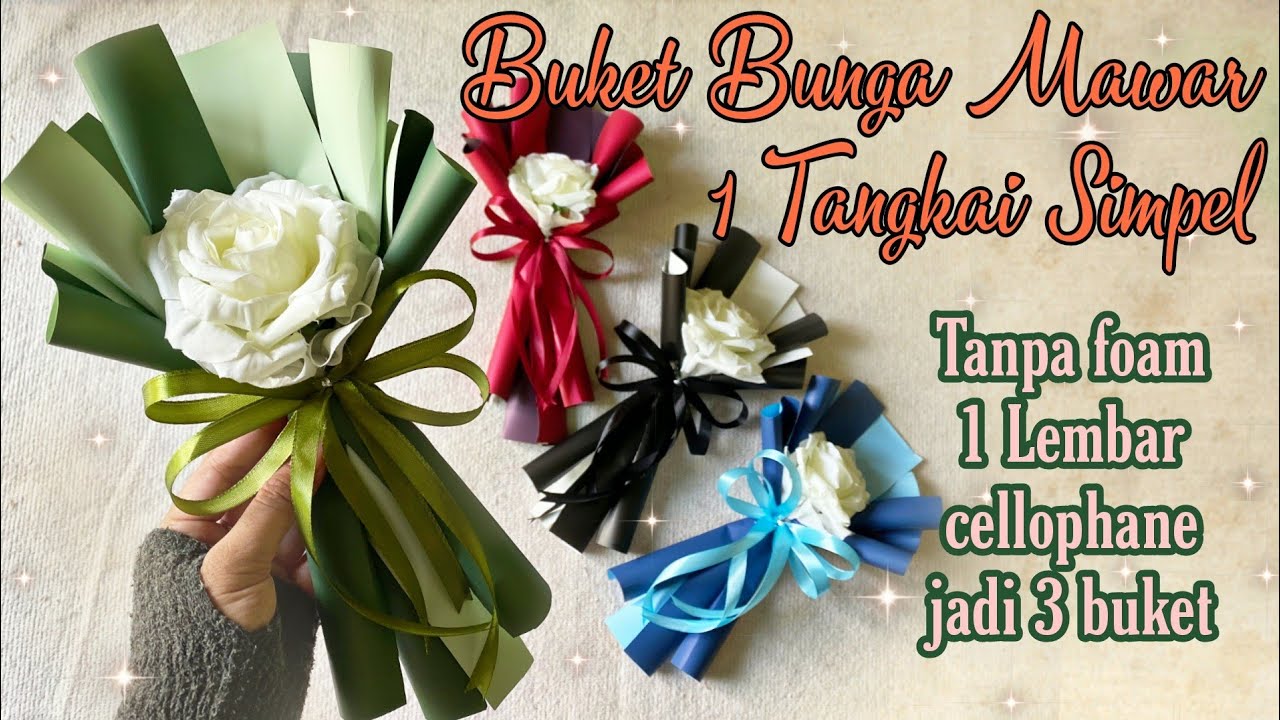 BUKET BUNGA MAWAR 1 TANGKAI UNTUK KADO WISUDA WRAPPING ⅓ LEMBAR ...
