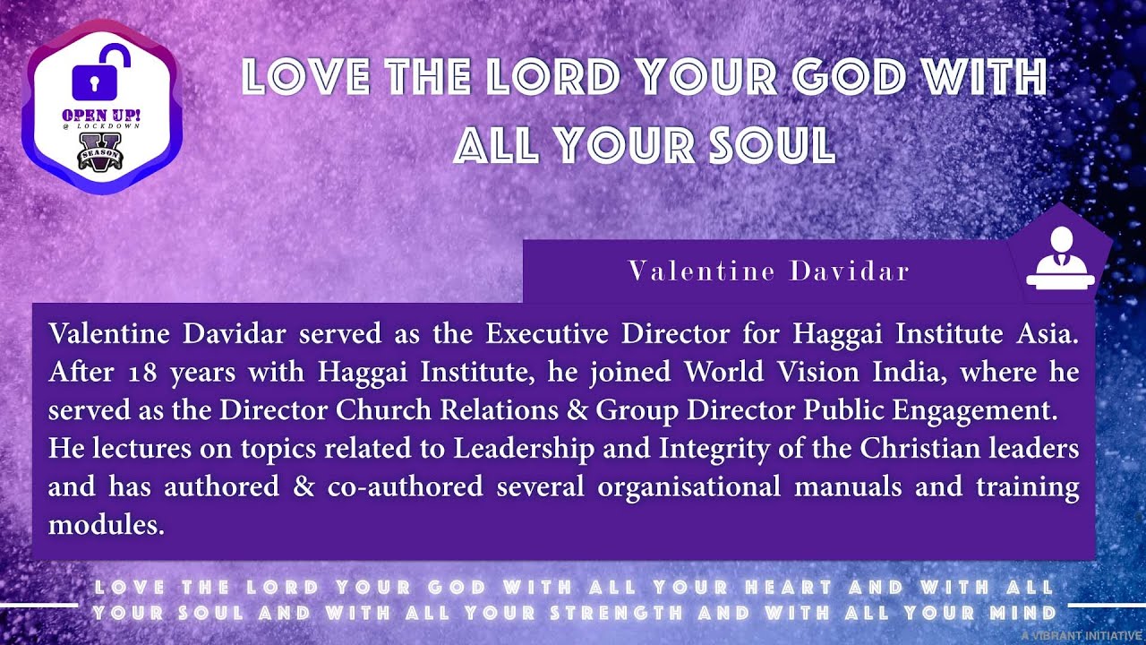 Love the Lord your God with all your SOUL by Valentine Davidar - YouTube