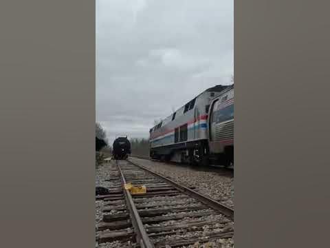 Amtrak 290 Passes Abandoned Passenger Station - YouTube