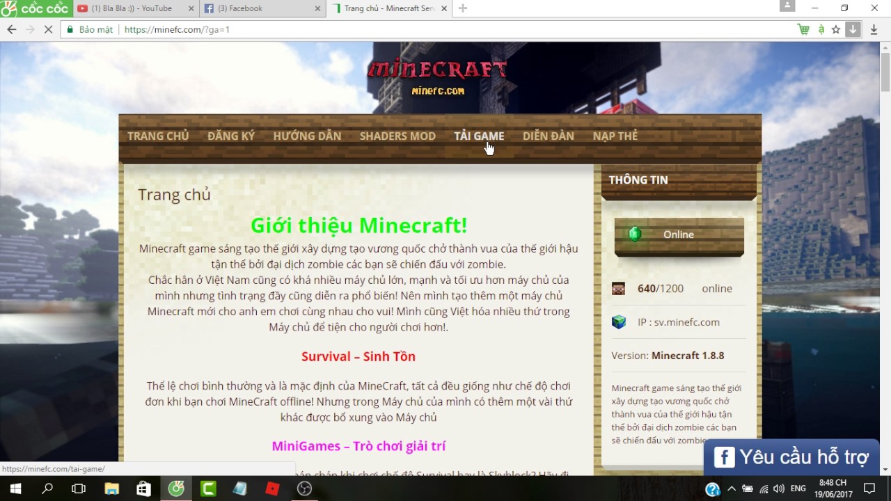cach tai game minecraft mien phi tren minefc.com - YouTube