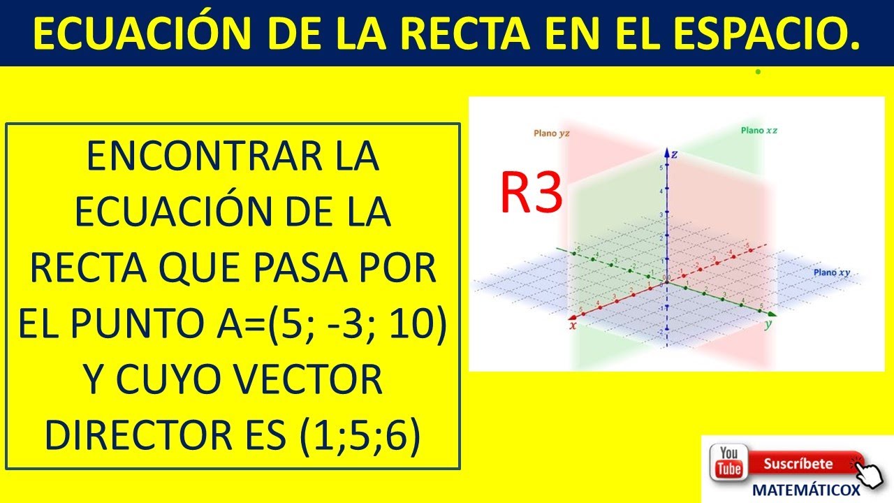 1051 ECUACIÓN DE LA RECTA EN R3: ENCONTRAR LA ECUACIÓN DE LA RECTA QUE ...