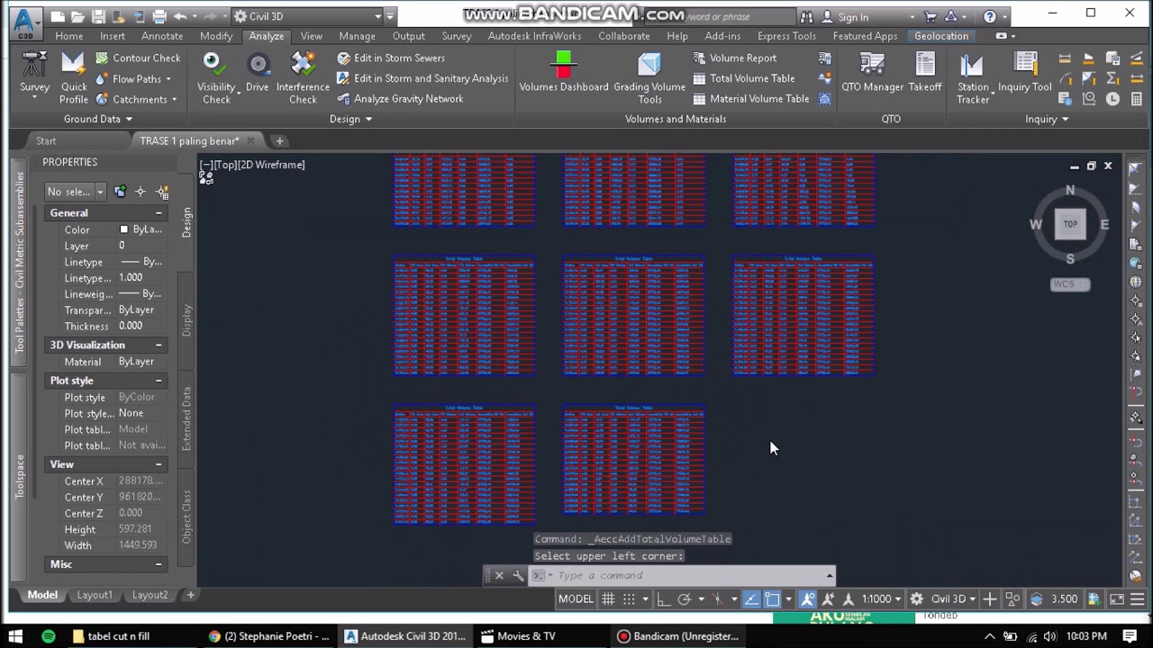 CARA MEMBUAT TABEL VOLUME CUT, FILL DAN MATERIAL - YouTube