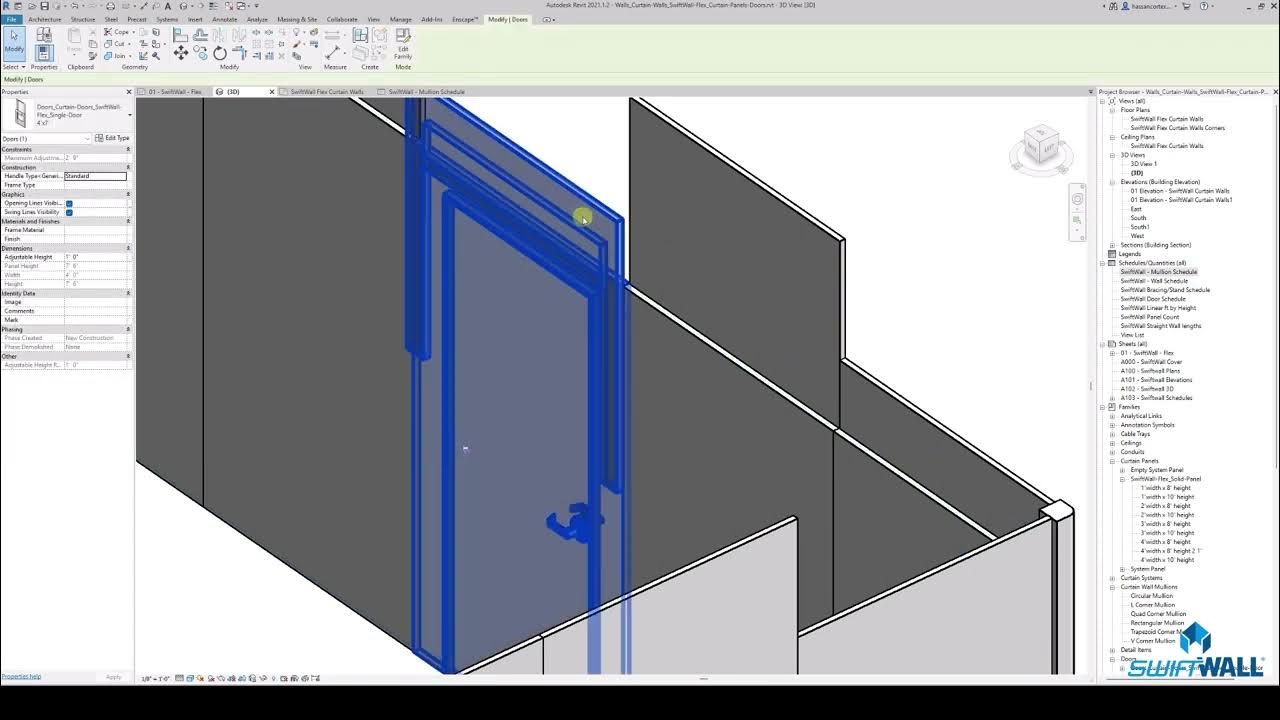SwiftWall Flex Revit Tutorial - Creating a Door with Adjustable Height - YouTube