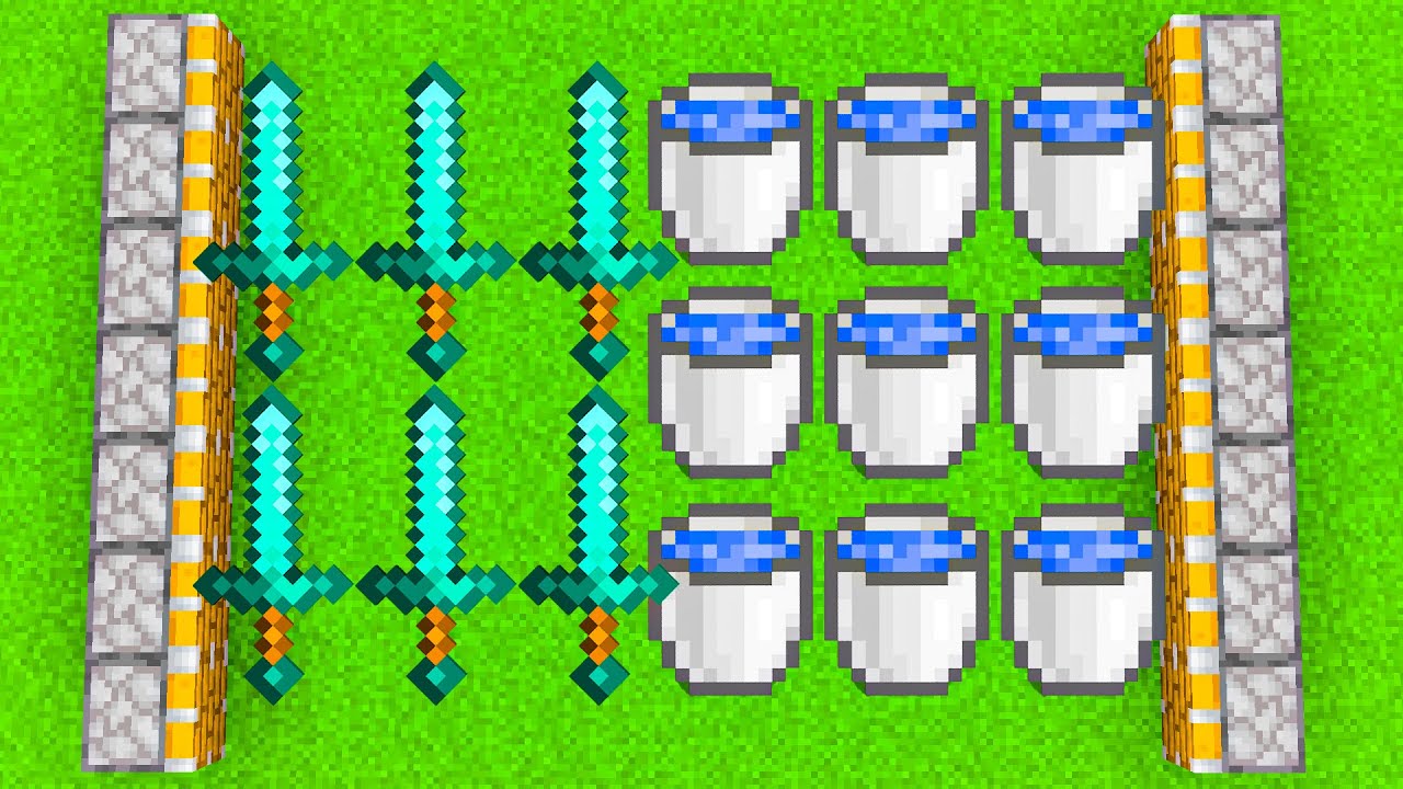 I Combined a Diamond Sword with Buckets of Water in Minecraft! - YouTube