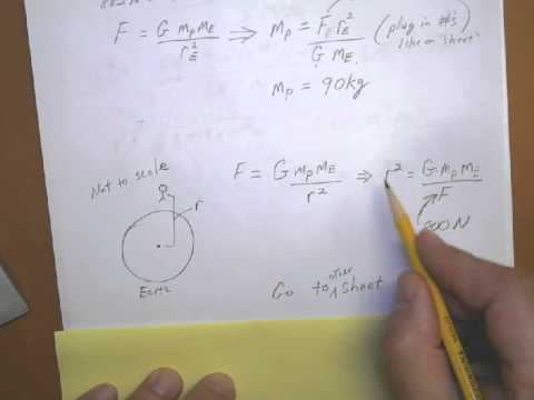 Universal Law of Gravitation practice 11 - 13 - YouTube