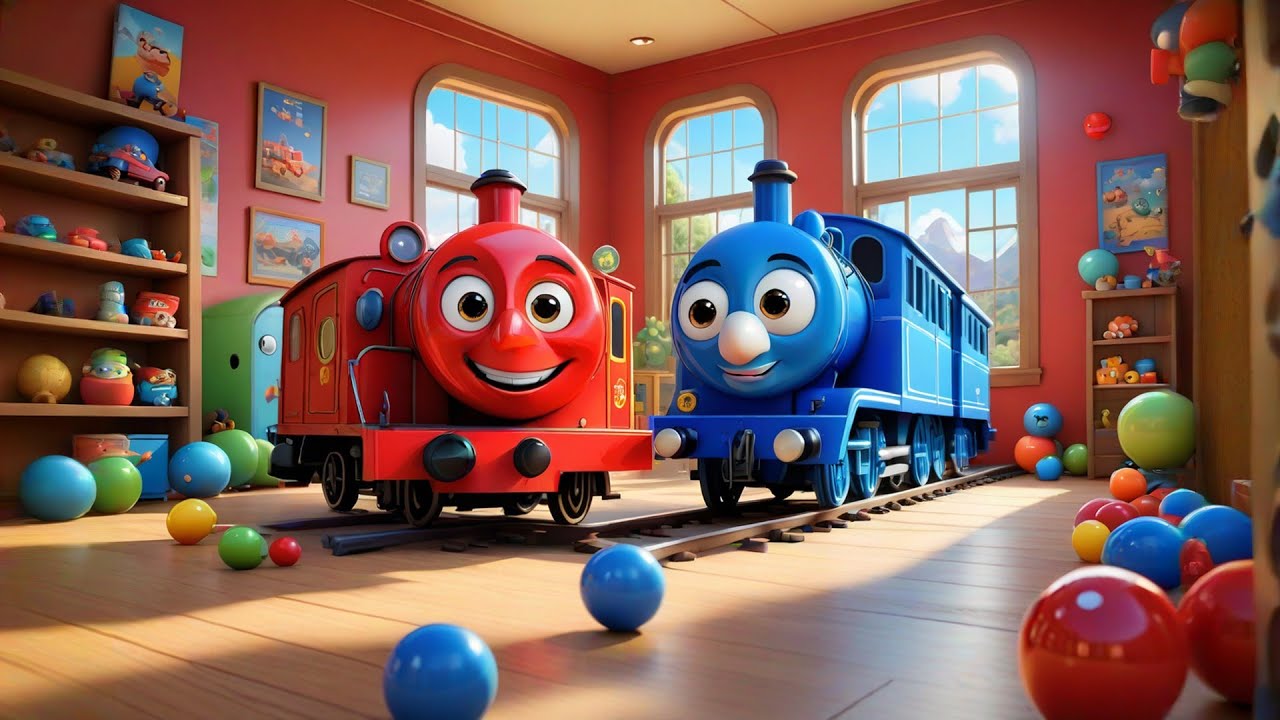 Seven Toy Trains Chug-Chug Along | Vehicle Counting Song for Kids ...