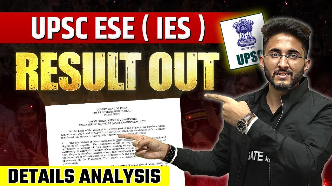 UPSC ESE ( IES ) Result Out | Details Analysis - YouTube