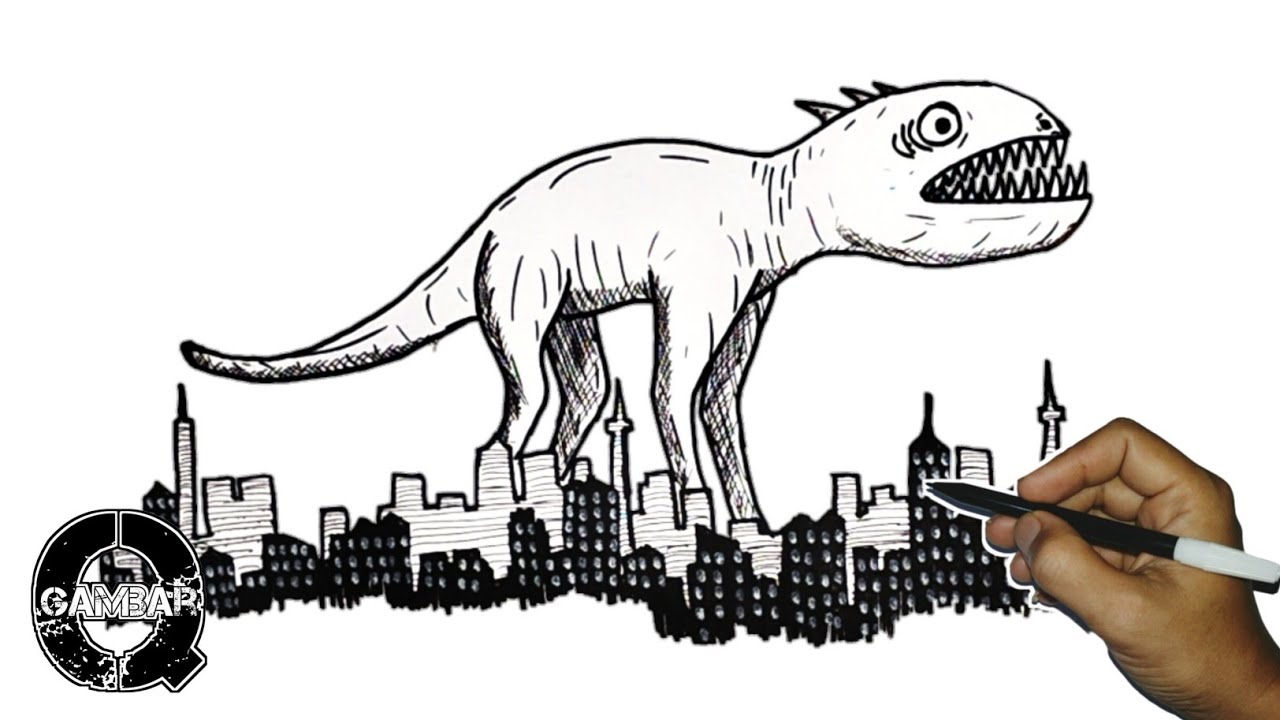 How to Draw a Behemoth Attacking the City - YouTube