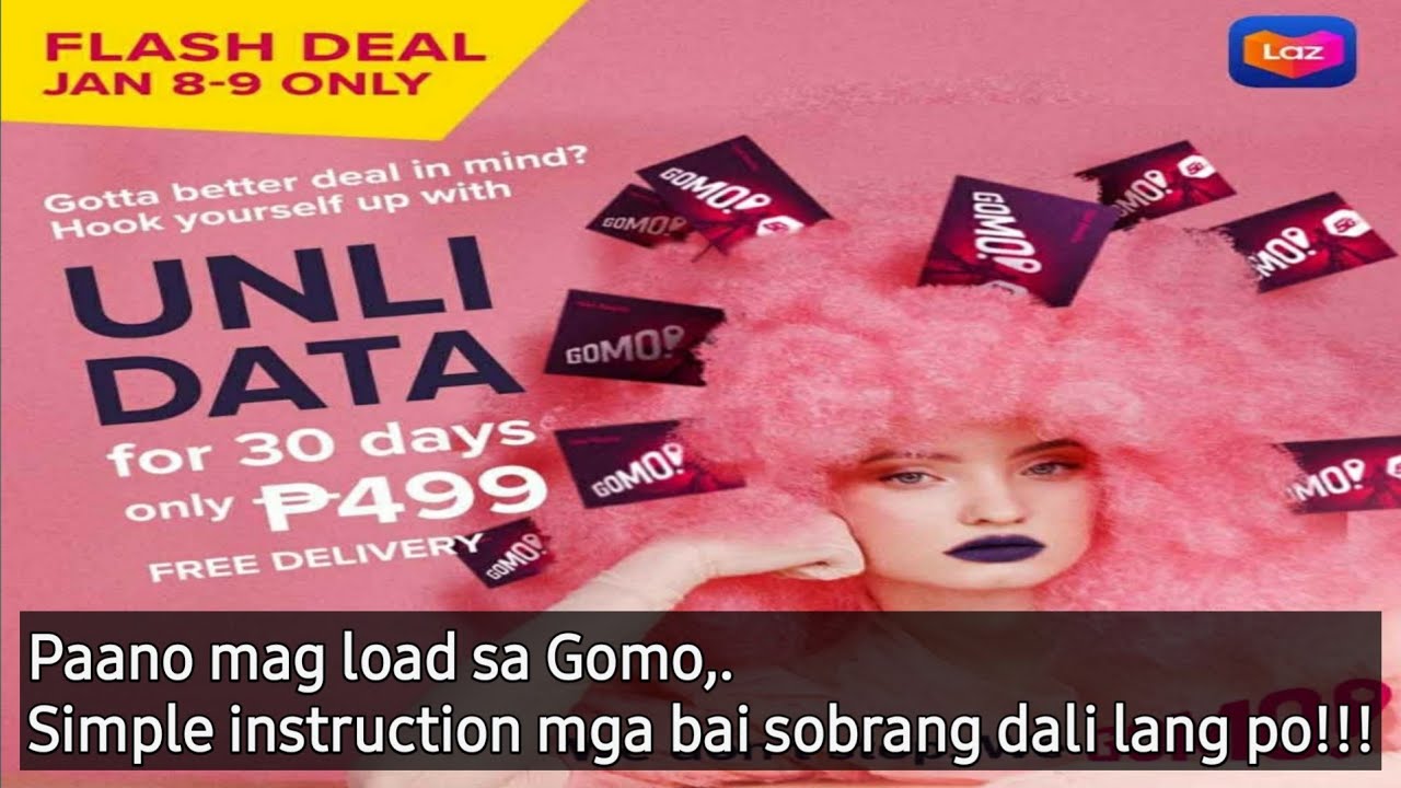 Paano mag load ng unli data Php.499 sa [Gomo sim] gamit ang gcash part ...