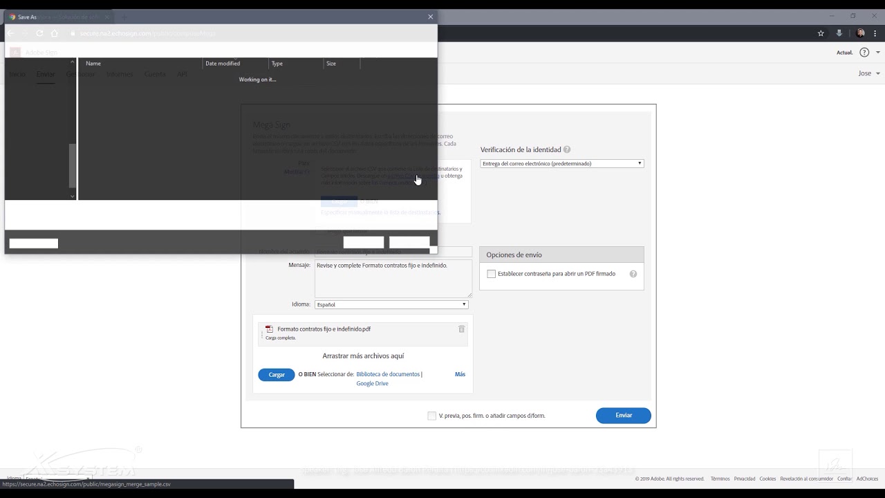 Adobe Sign | Envio masivo para firma Mega Sign - YouTube