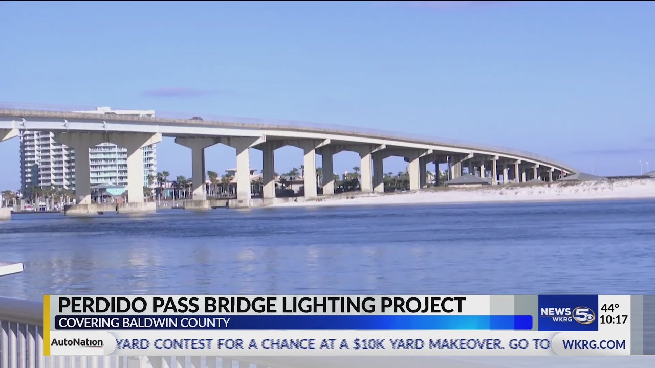 Perdido Pass Bridge lighting project - YouTube