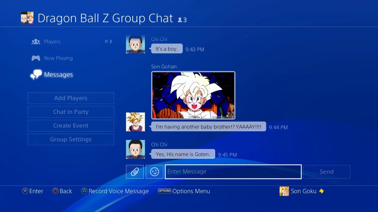 Dragon Ball Z PlayStation 4 Group Chat - YouTube
