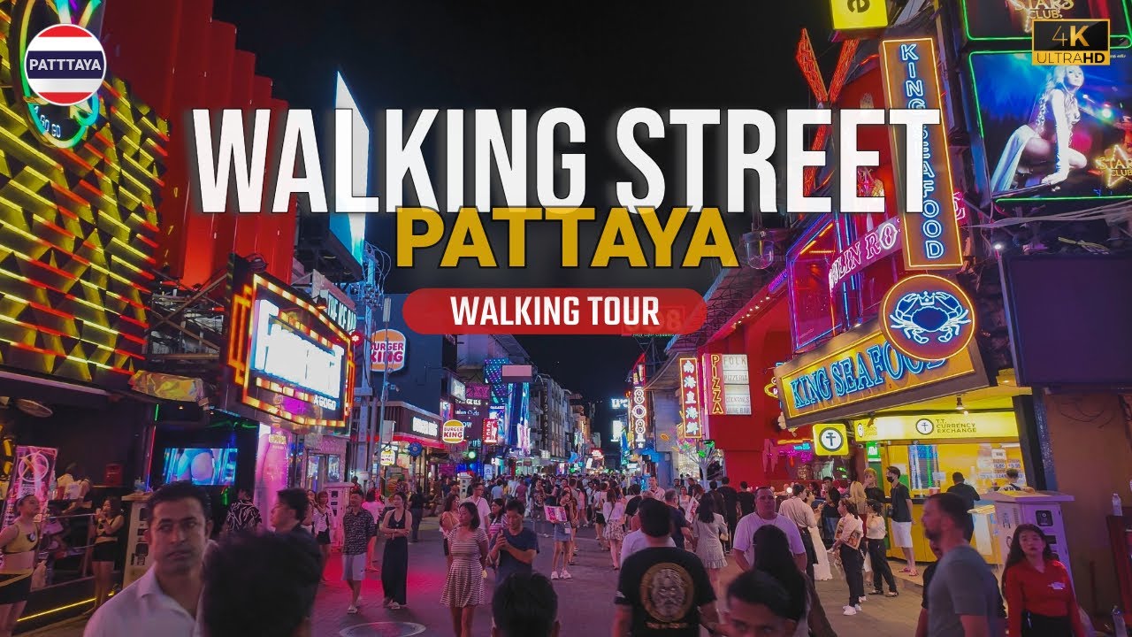 🇹🇭 4k Pattaya Party Street | Walking Street | Night Walk | Music Clubs ...