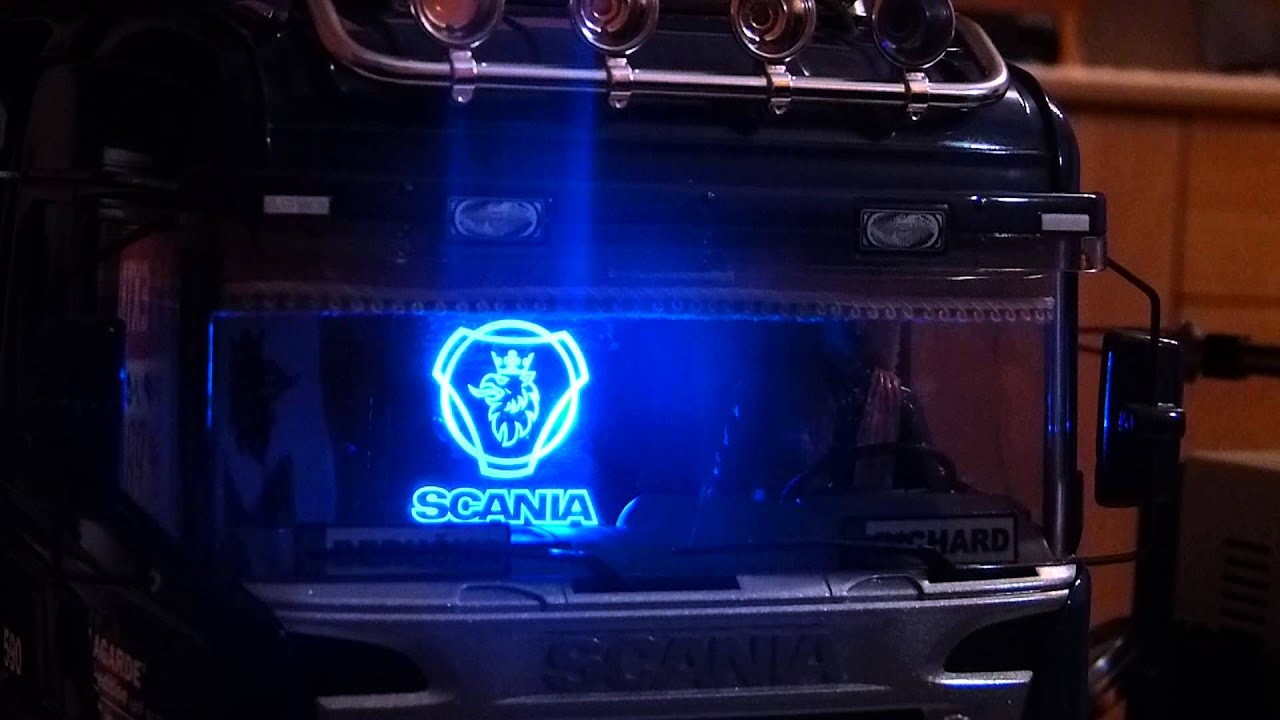 Tamiya Scania R620 - flashing logo - YouTube