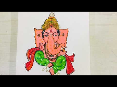 Ganesh ji drawing with brush pens| Tanish Ahuja| Tanish Makers - YouTube
