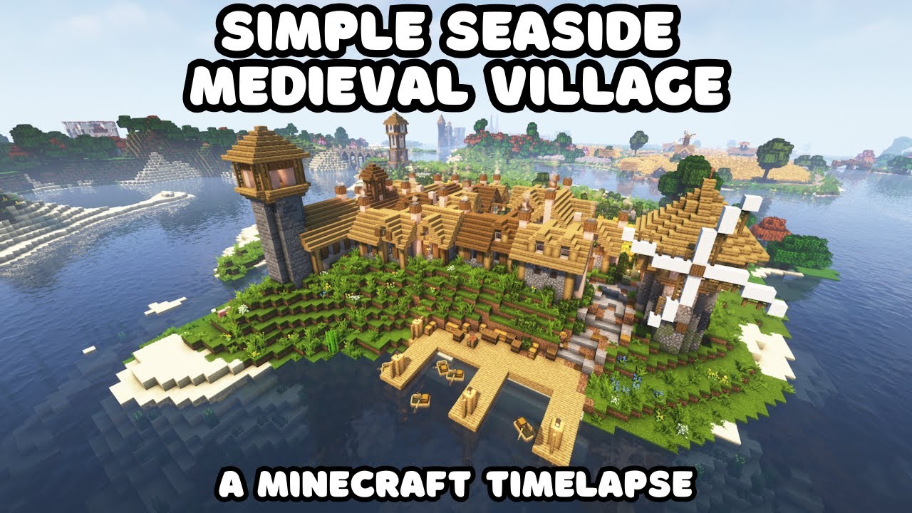 Simple Seaside Medieval Village - Minecraft Timelapse - YouTube