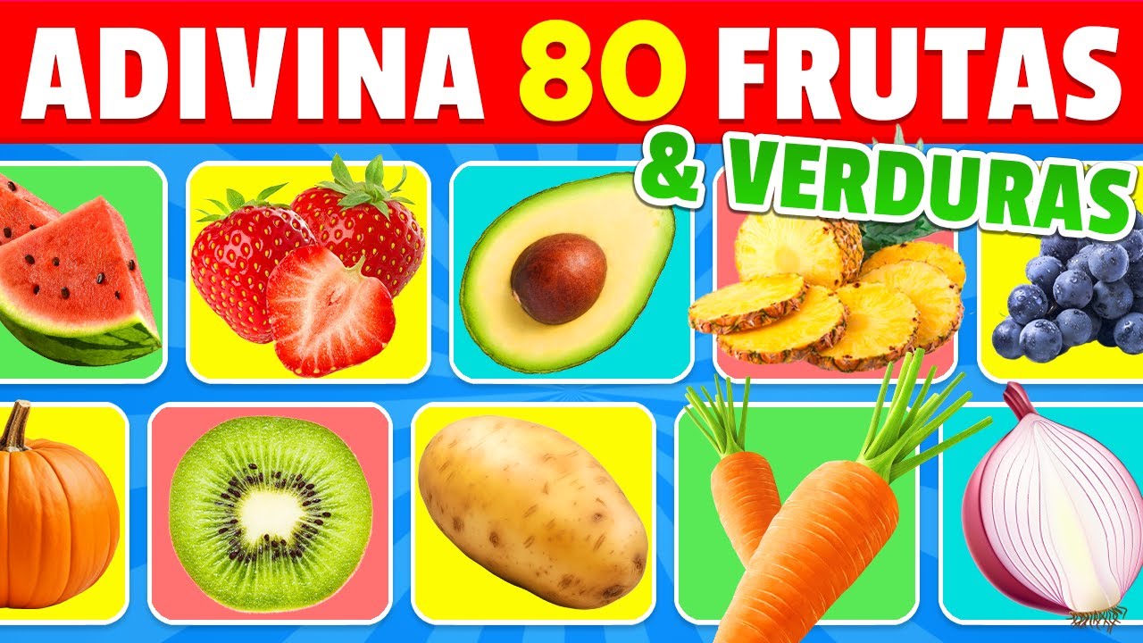 Adivina 80 FRUTAS y VERDURAS en 3 segundos 🍓🥦🥔 | FÁCIL a IMPOSIBLE ...