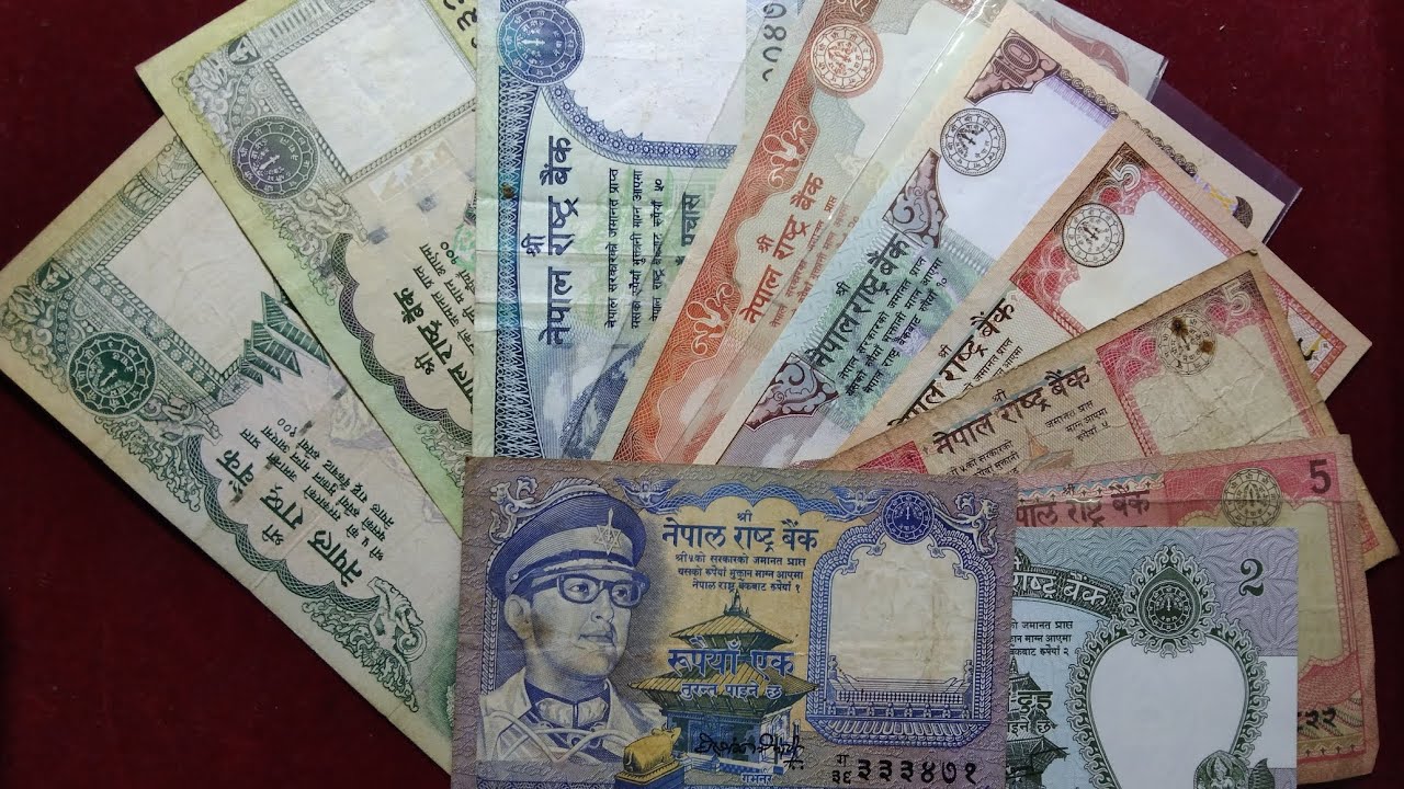 Nepal banknotes set of 1 Rupee note to 100 Rupees note # ...