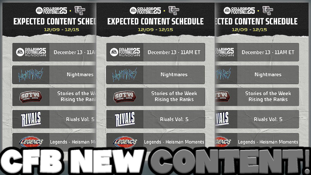 CFB 25 CHRISTMAS PROGRAM COMING TOMORROW! NEW CFB 25 CONTENT SCHEDULE ...