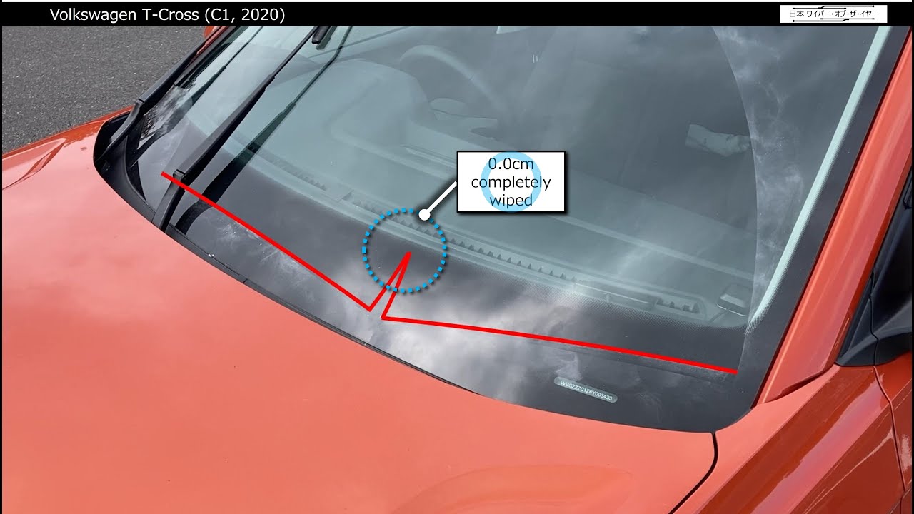Volkswagen T-Cross (C1, 2020) wipers, passenger side unwiped area - YouTube
