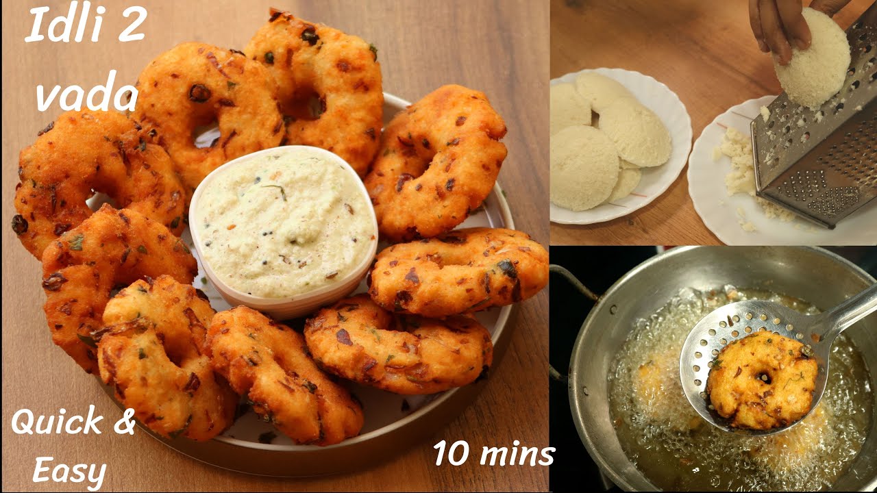 Left over Idli 2 Vada Recipe | Quick and Tasty Breakfast | Crispy Idli ...