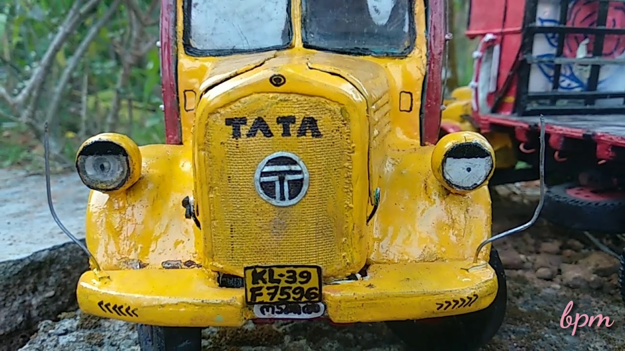 Miniature Kerala old lorry Tata 1210d ,thadi lorry - YouTube