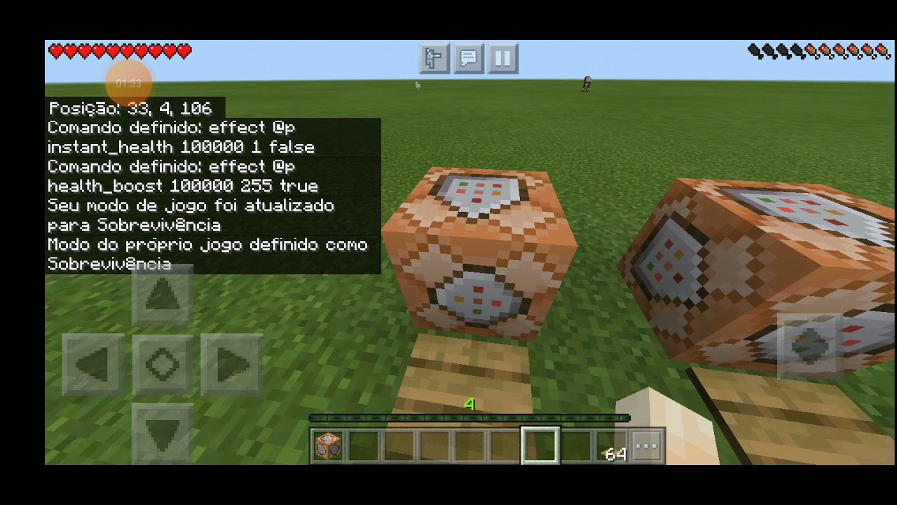 Colocando Vida extra e vida instantânea #minecraft - YouTube