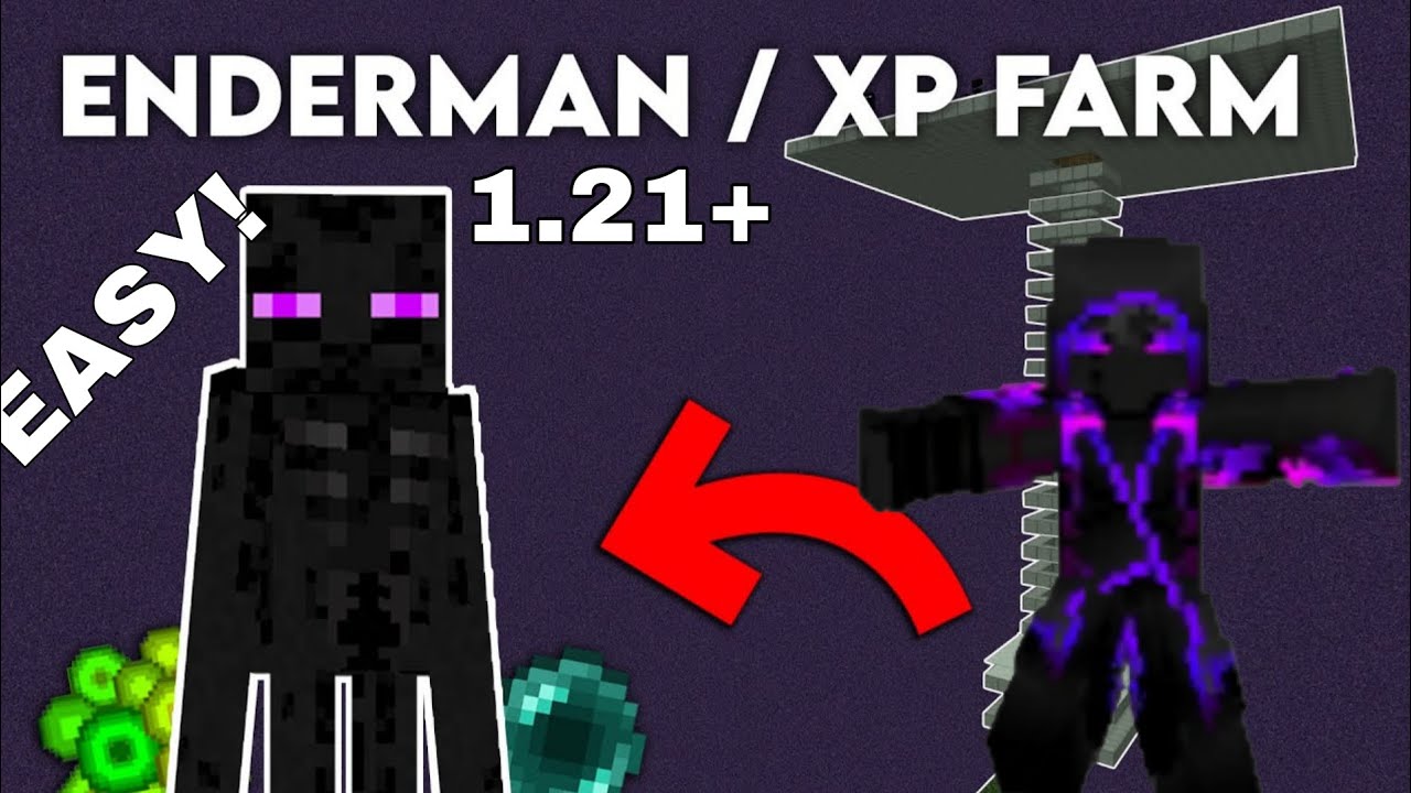 Minecraft Easy enderman xp farm 1.21+ java/bedrock - YouTube