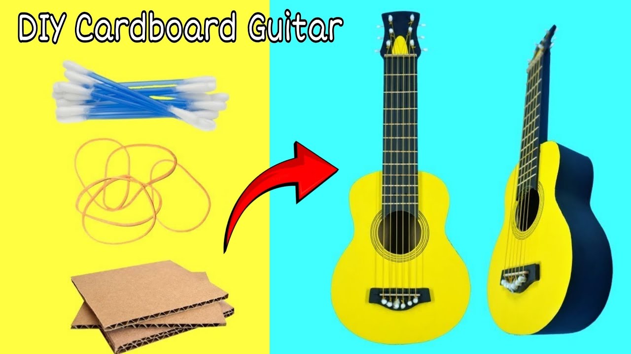 How to Make a DIY Cardboard Guitar – Easy Musical Instrument for Kids ...