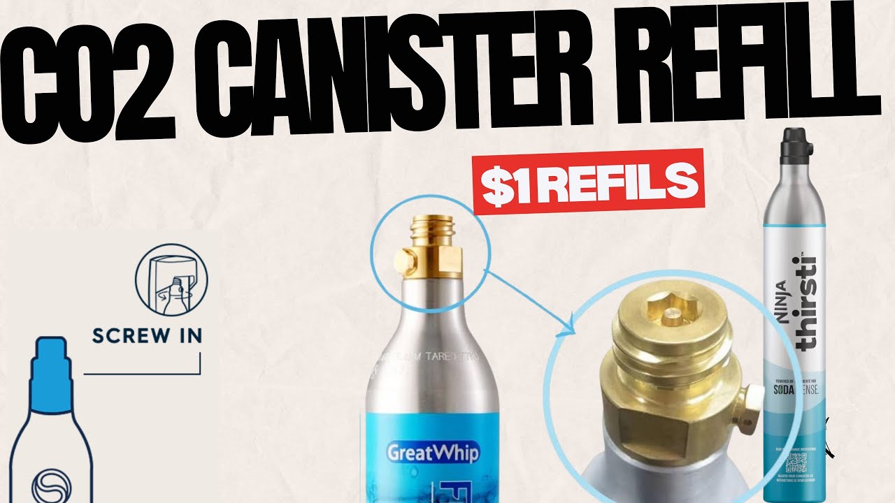How To Refill C02 Canister Ninja Thiristi Soda Stream 60L for CHEAP ...