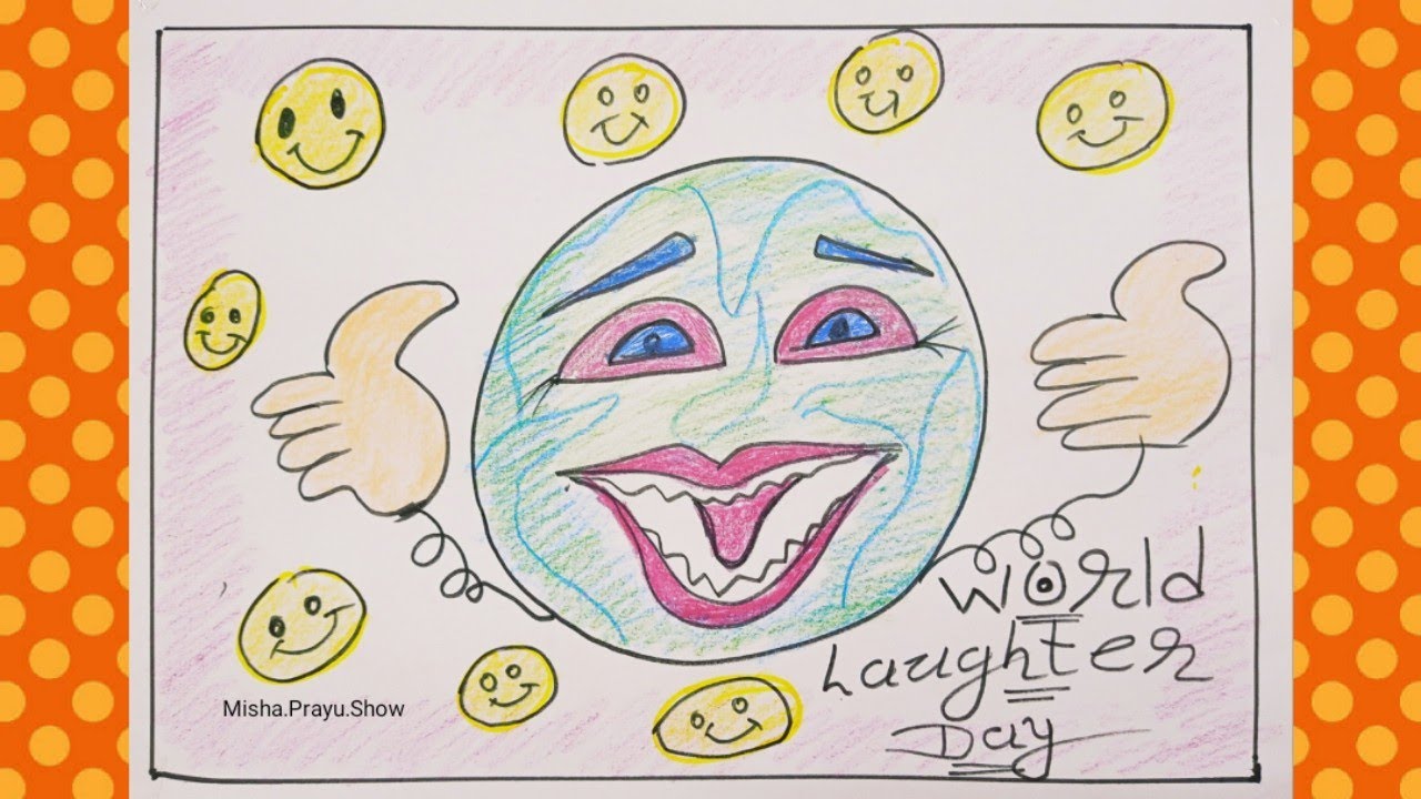 Easy Drawing on World Laughter Day 2021 | how to draw world laughter ...