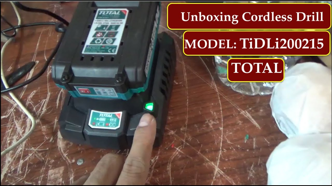 Unboxing Cordless Drill Model TiDLi200215 TOTAL - YouTube