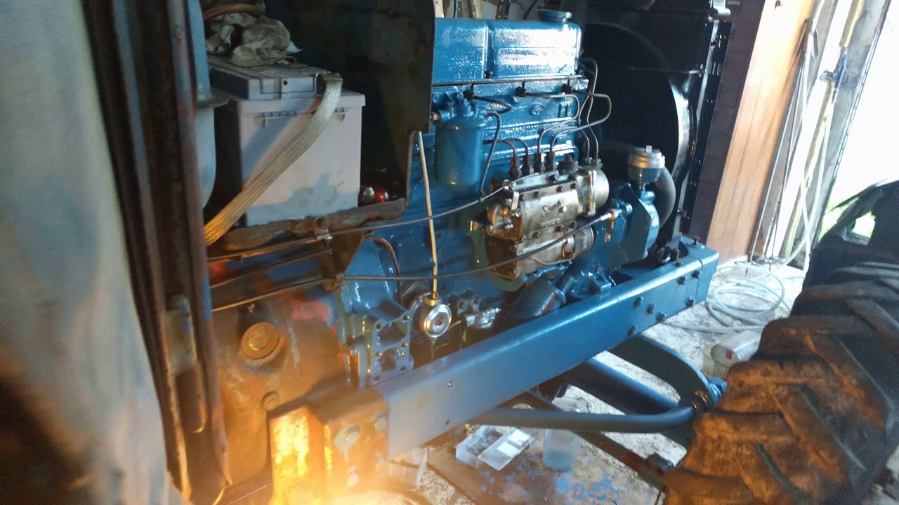 First start of rebuilt fordson super major engine - YouTube