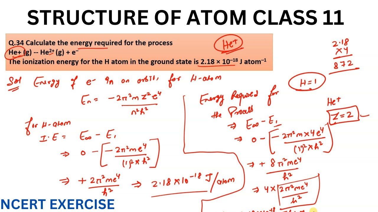 Calculate the energy required for the process He+ (g) -- He2+ (g) + e ...